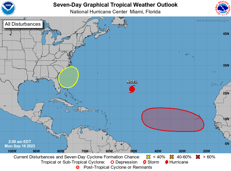 Tropical Storm Nigel Nears Central Subtropical Atlantic, another ...