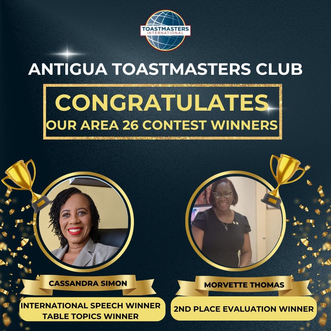 Antigua Toastmasters Club Celebrates Winners - Antigua News Room