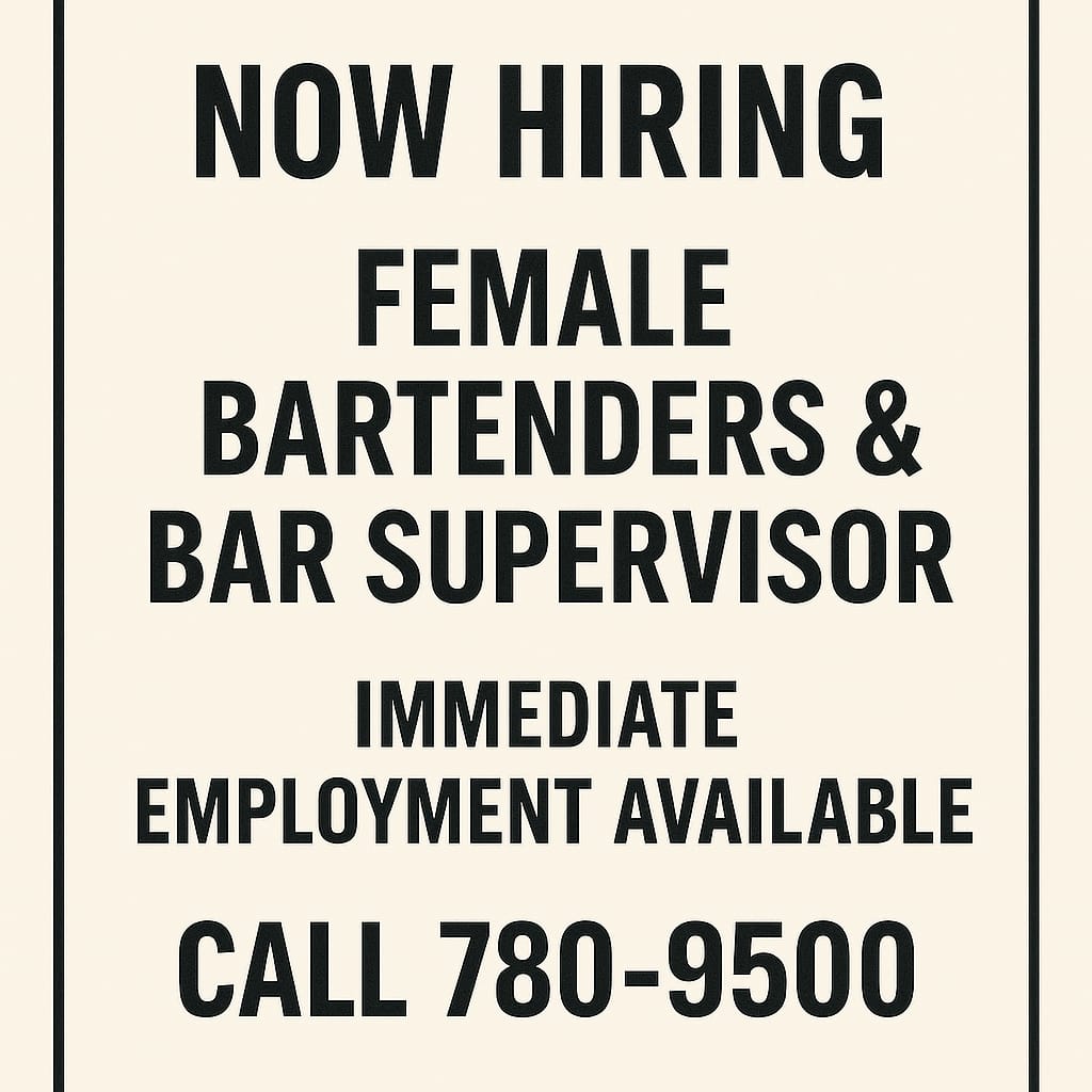 NOW HIRING: Female Bartenders & Bar Supervisor - Antigua News Room